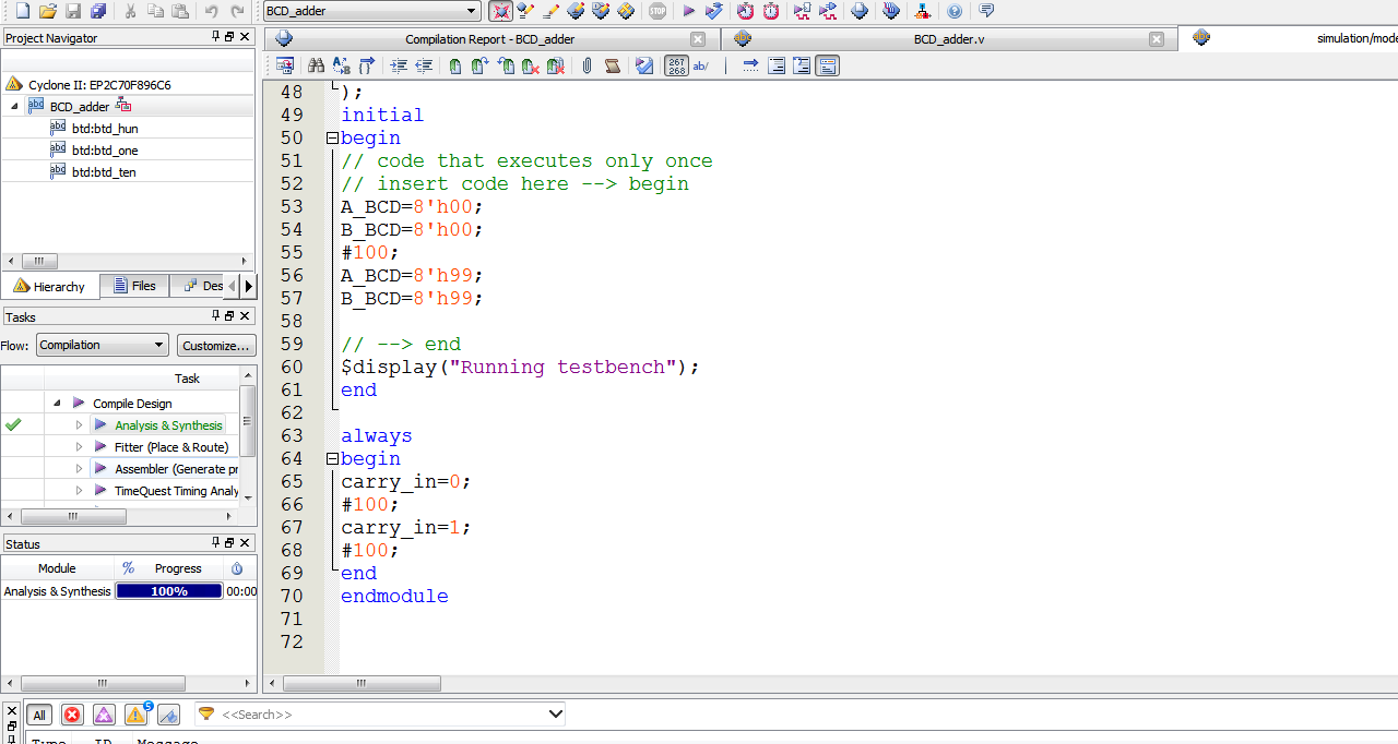 基于FPGA的BCD码加法器设计Verilog代码Quartus仿真_电路方案 - 与非网